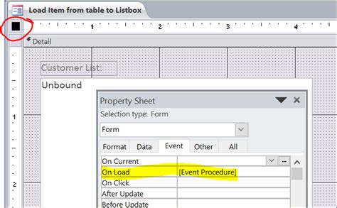 how to load items from table to listbox