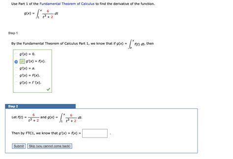 Answered Use Part 1 Of The Fundamental Theorem… Bartleby
