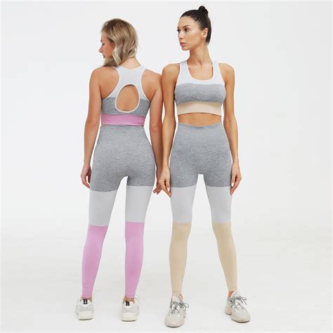 Seamless Patchwork High Waist Yoga Sets 31 99 Excelsior