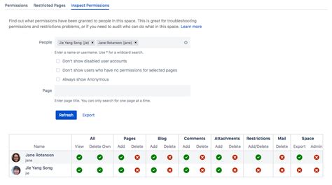 inspect permissions confluence data center and server 7 3 atlassian