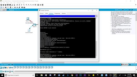 Cisco Packet Tracer Tutorial Basic Router Configuration Via The