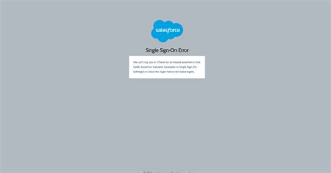 salesforce single sign on error check for an invalid assertion salesforce