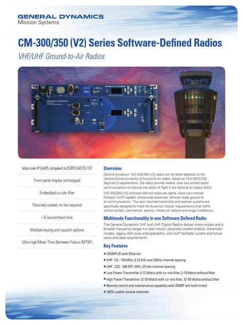 Cm 300 350 V2 Series Software Defined Radios Vhf Uhf Ground To Air