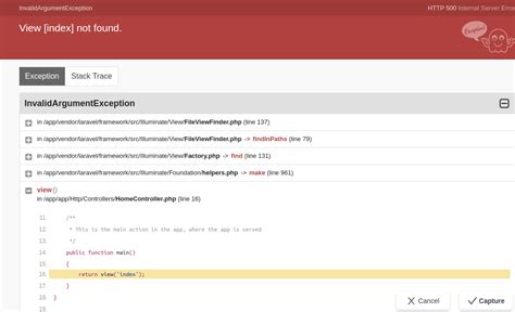 php heroku view not found filefinderview invalidargumentexception