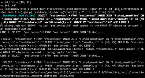 ruby on rails solving a pg groupingerror error stack overflow