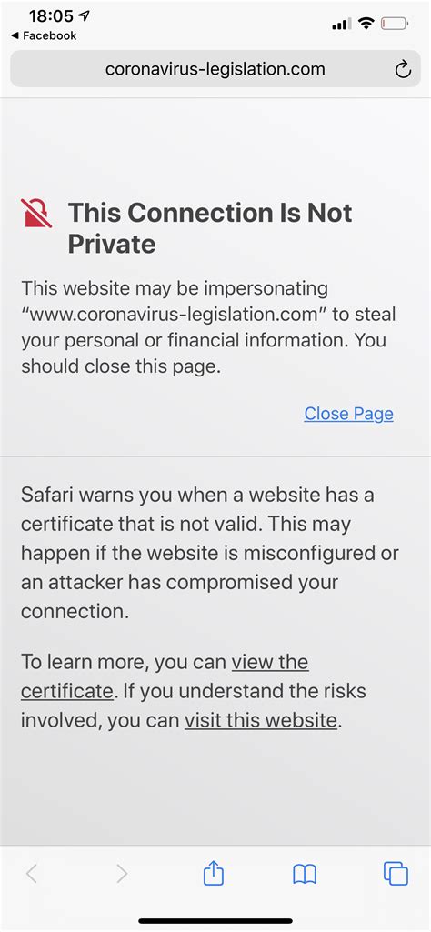 how to solve the error this connection is not private when using