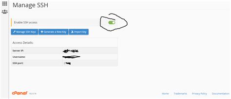how to enable ssh shell or terminal access in cpanel