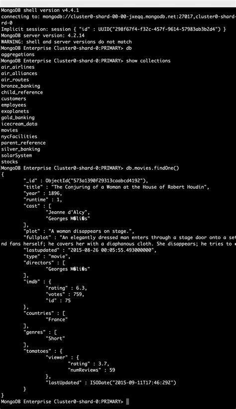 lab match movies collection is not updated 🤷 m121 the mongodb