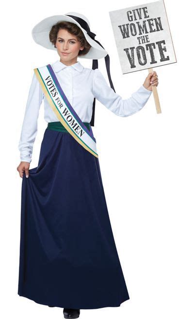 Womens American Suffragette Costume Includes A Dress Belt And Sash