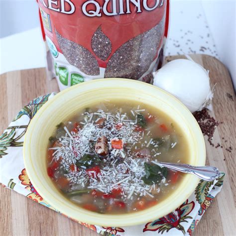 Sausage Red Pepper And Spinach Soup With Quinoa