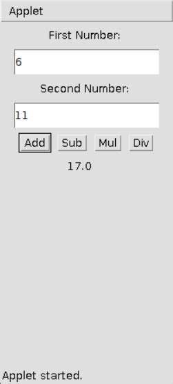 calculator program in java using html culcal