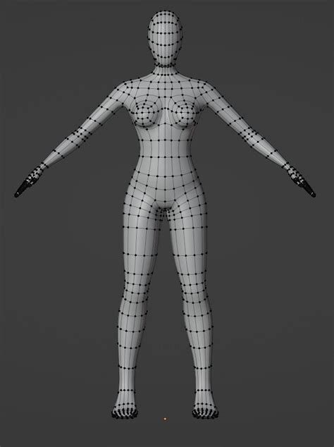 Lowpoly Female Basemesh Free Vr Ar Low Poly 3d Model Cgtrader
