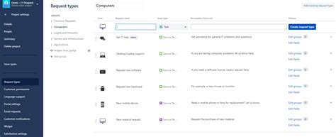different ticket description templates