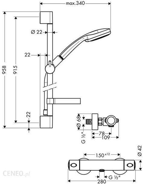 Zestaw Prysznicowy Hansgrohe Croma 100 Multi Ecostat Combi 27085000