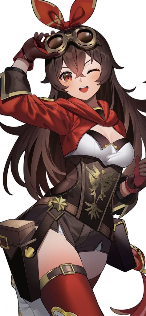 Safebooru 1girl D Absurdres Amber Genshin Impact Arm Up Black