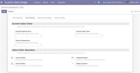 configure odoo bridge for opencart enable setting for auto sync