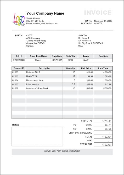 invoice printing company invoice template ideas