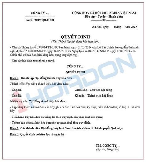 Mẫu Theo Tiêu Chuẩn Pháp Luật Mẫu Hủy Hóa đơn Theo Thông Tư 78 Tải Ngay