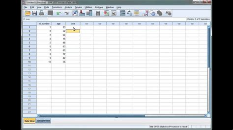 spss tutorial 4 creating variables and entering data youtube