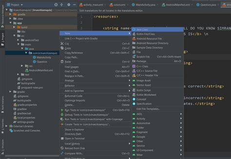 how to create a quiz app in android geeksforgeeks