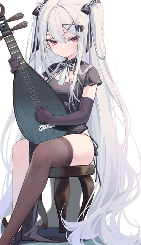 Safebooru 1girl Absurdres Aka Kan Black Dress Black Gloves Black