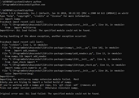 numpy i cant load python libraries in cmd but they work