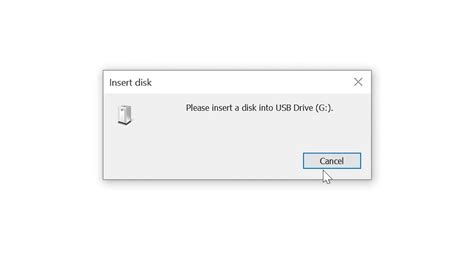 how to fix please insert a disk into usb drive error windows was unable