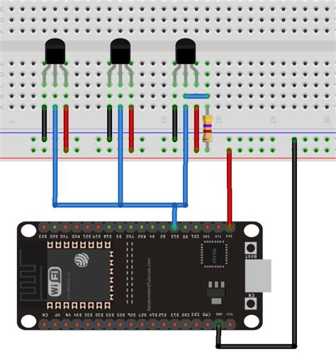esp32 with multiple ds18b20 temperature sensors random nerd tutorials