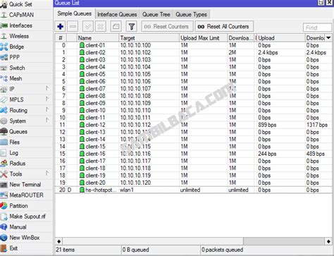 Cara Membagi Bandwidth Mikrotik Dengan Winbox