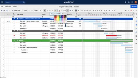 top project plan templates for excel smartsheet
