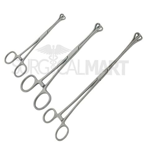 3 Pcs Babcock Intestinal Tissue Forceps Set 6 25 8 25 10