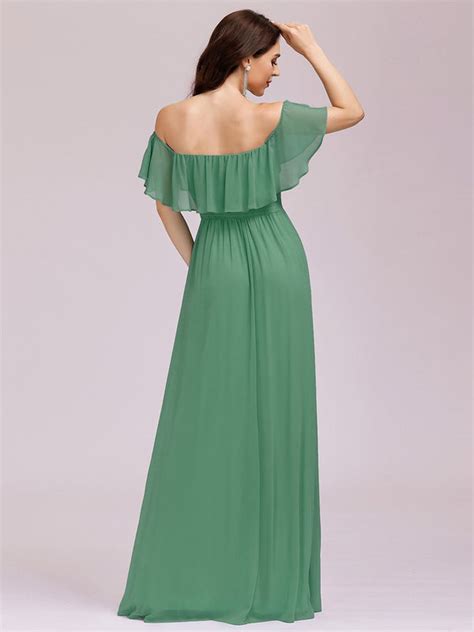 Mia Off Shoulder Ruffle Thigh Split Bella Bridesmaids