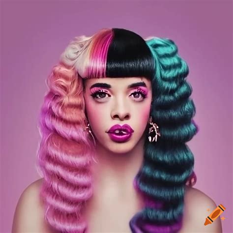 Melanie Martinez Inspired Art With Black And Pink Hair