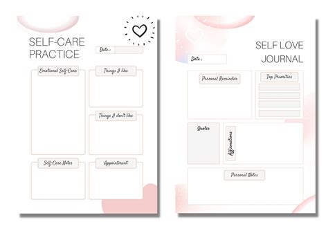 Self Care Planner Self Love Journal Pages Self Care Checklist