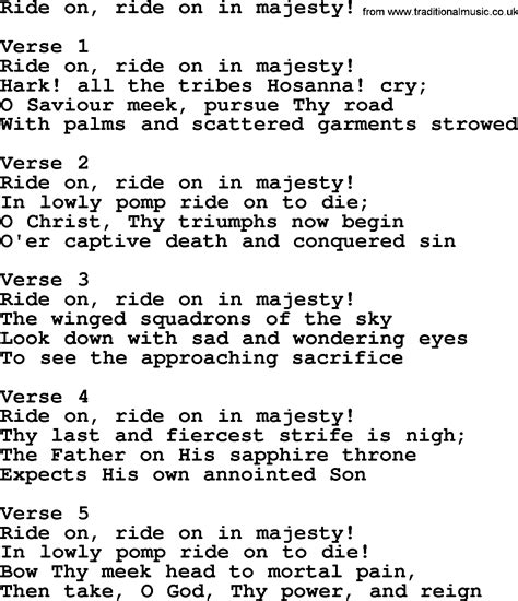 Ride On Ride On In Majesty Apostolic And Pentecostal Hymns And