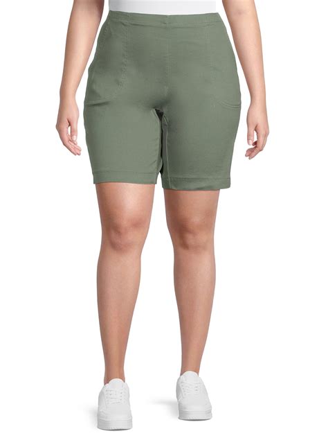 Just My Size Womens Plus Size 2 Pocket Pull On Shorts
