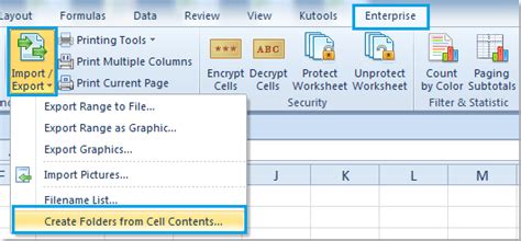 how to quickly create folders based on cell values in excel