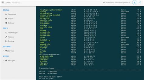 install ajenti control panel on centos 8 rhel 8 rocky linux 8
