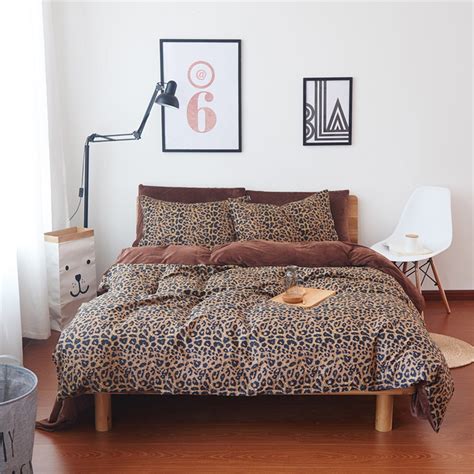 Brown Leopard Print Duvet Cover Luxury Velvet Duvet Covers Etsy
