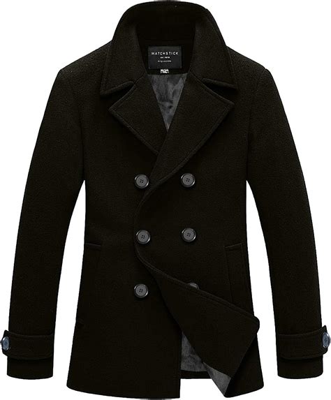 Match Mens Wool Blend Classic Pea Coat Winter Coats Amazon Ca