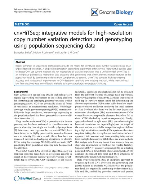 pdf cnvhitseq integrative models for high resolution copy number