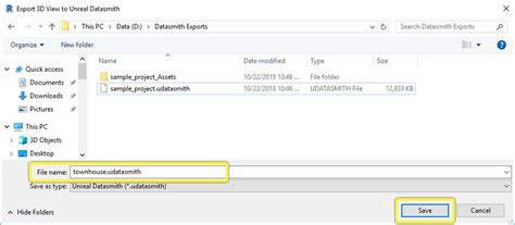 exporting datasmith content from revit unreal engine