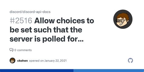 allow choices to be set such that the server is polled for choices
