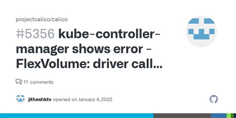 kube controller manager shows error flexvolume driver call failed