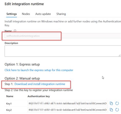 connecting oracle onprem from cloud using integration runtime no