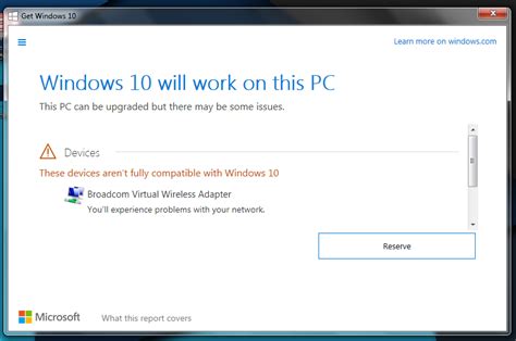 broadcom virtual wireless adapter incompatible with windows 10