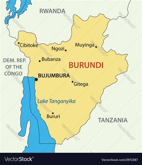 Republic Burundi Map Royalty Free Vector Image