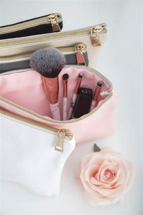 Cute Makeup Bags Pink Makeup Bag Canvas Cosmetic Bag Etsy Pink