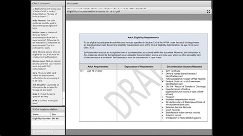 supporting documentation requirements for participant eligibility