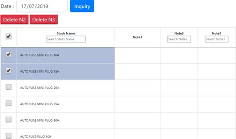 laravel how to deselect selected fixedcolumn datatable